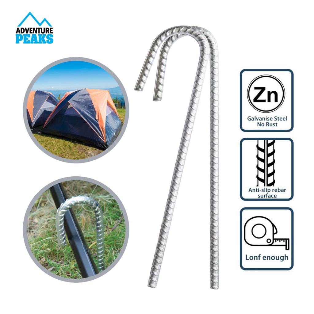 Galvanised Heavy Duty Steel Metal Ground Stakes Camping Tent Gazebo ...