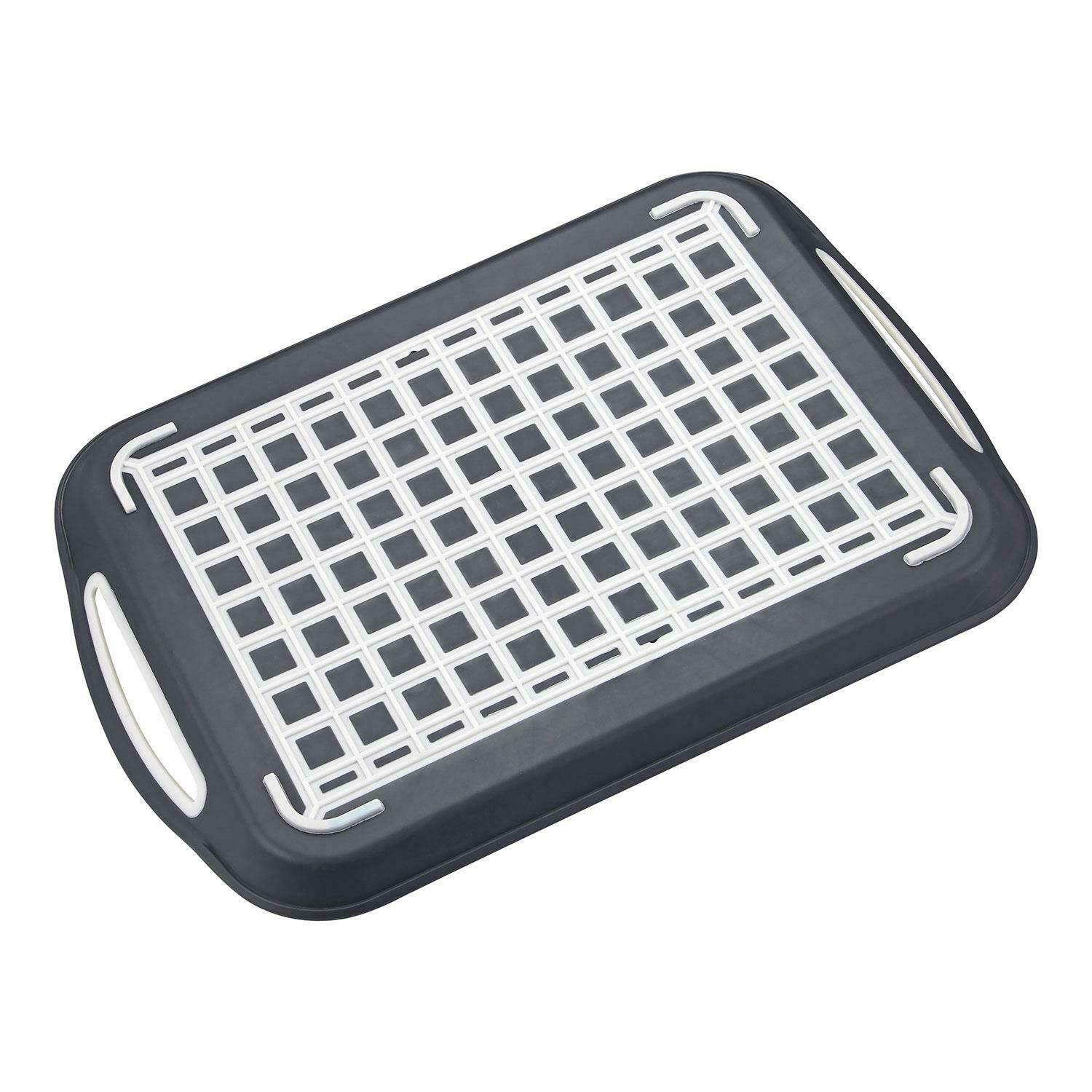 Extra Large Anti-Slip Plastic Serving Tray With High Non Grip Rubber ...