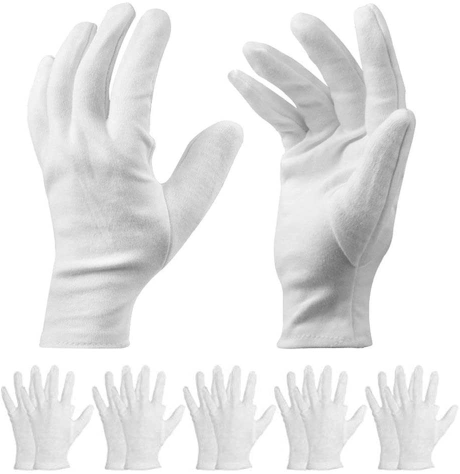 2 Pair Dermatological 100% Cotton Gloves Moisturising Hand Cream Dry ...